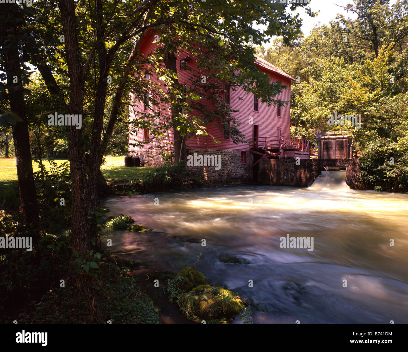River with Mill Stock Photo - Alamy
