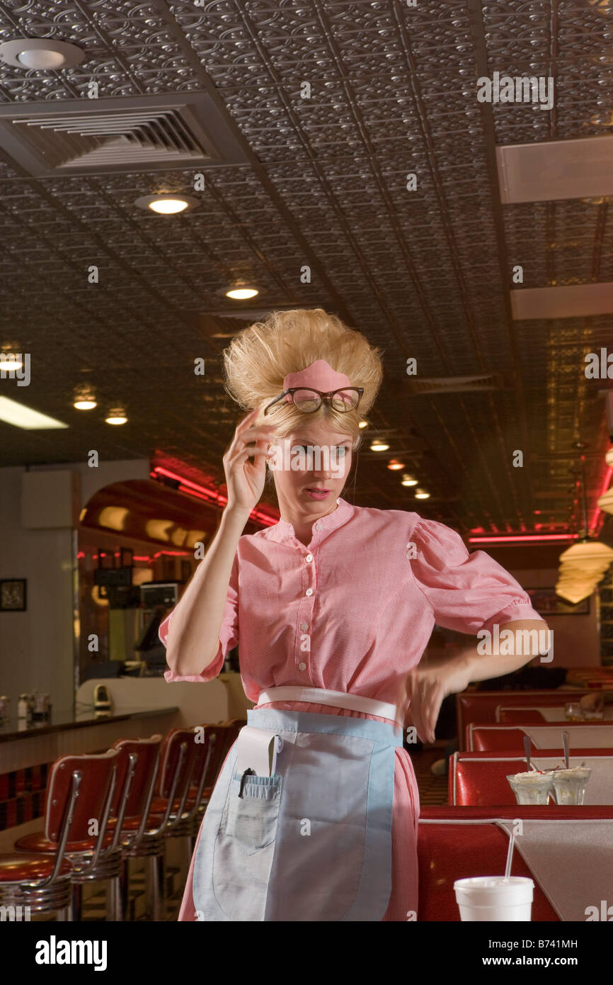 American diner waitress retro hi-res stock photography and images - Alamy