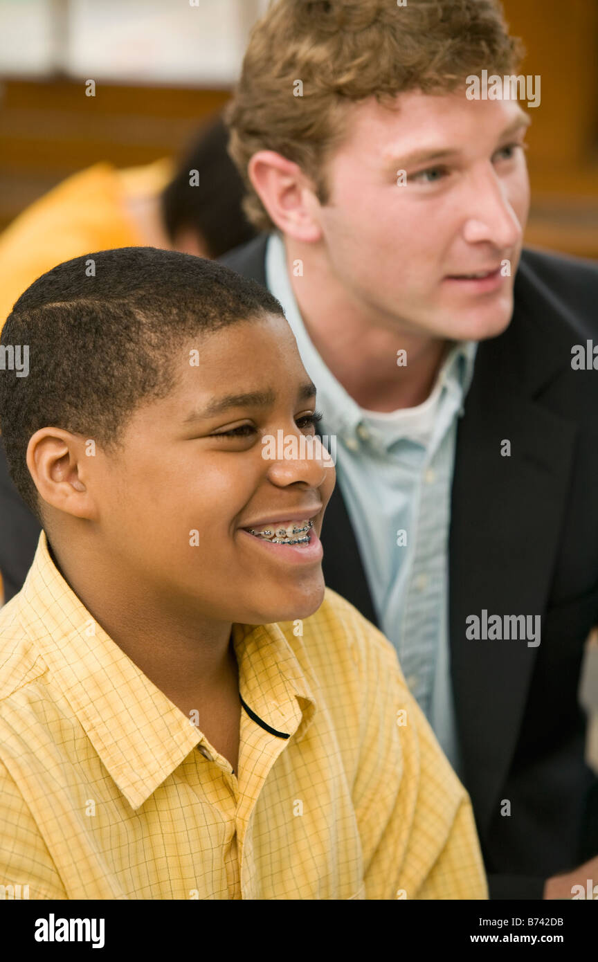 Portrait of school teacher and student Stock Photo - Alamy