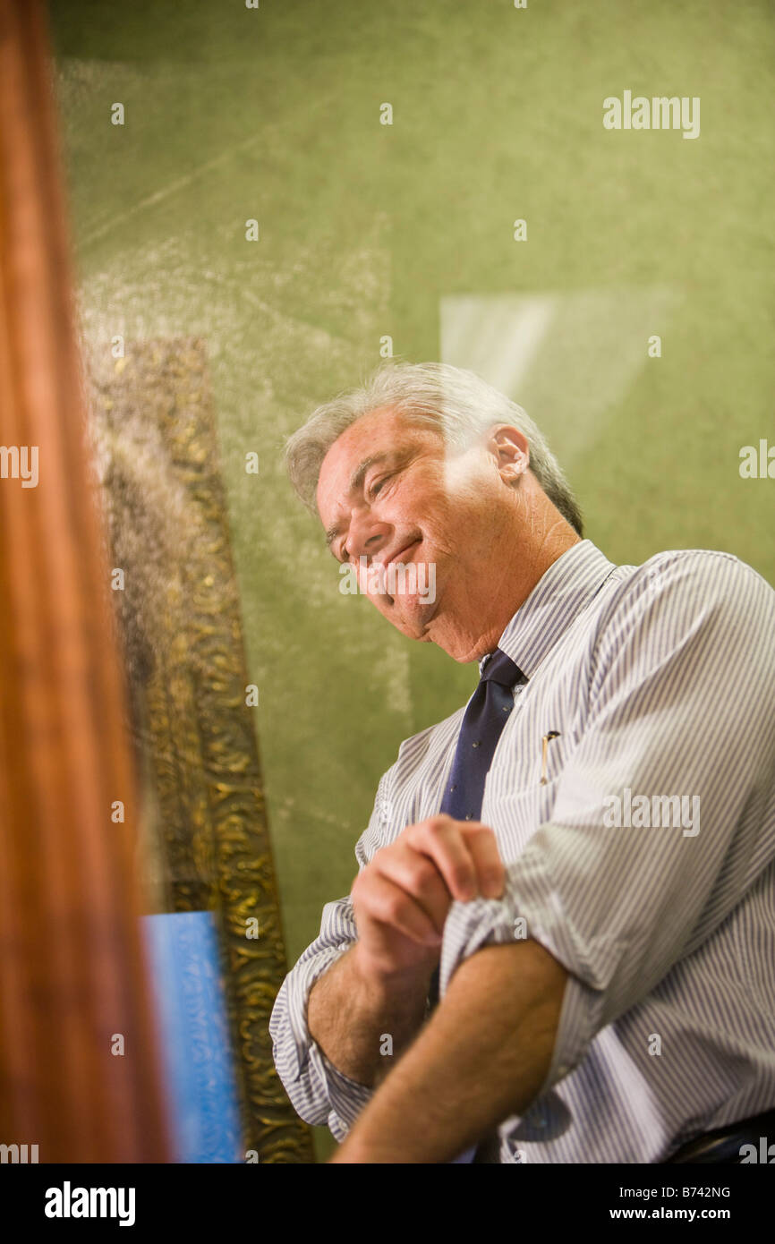 Person observing by the door hi-res stock photography and images - Alamy