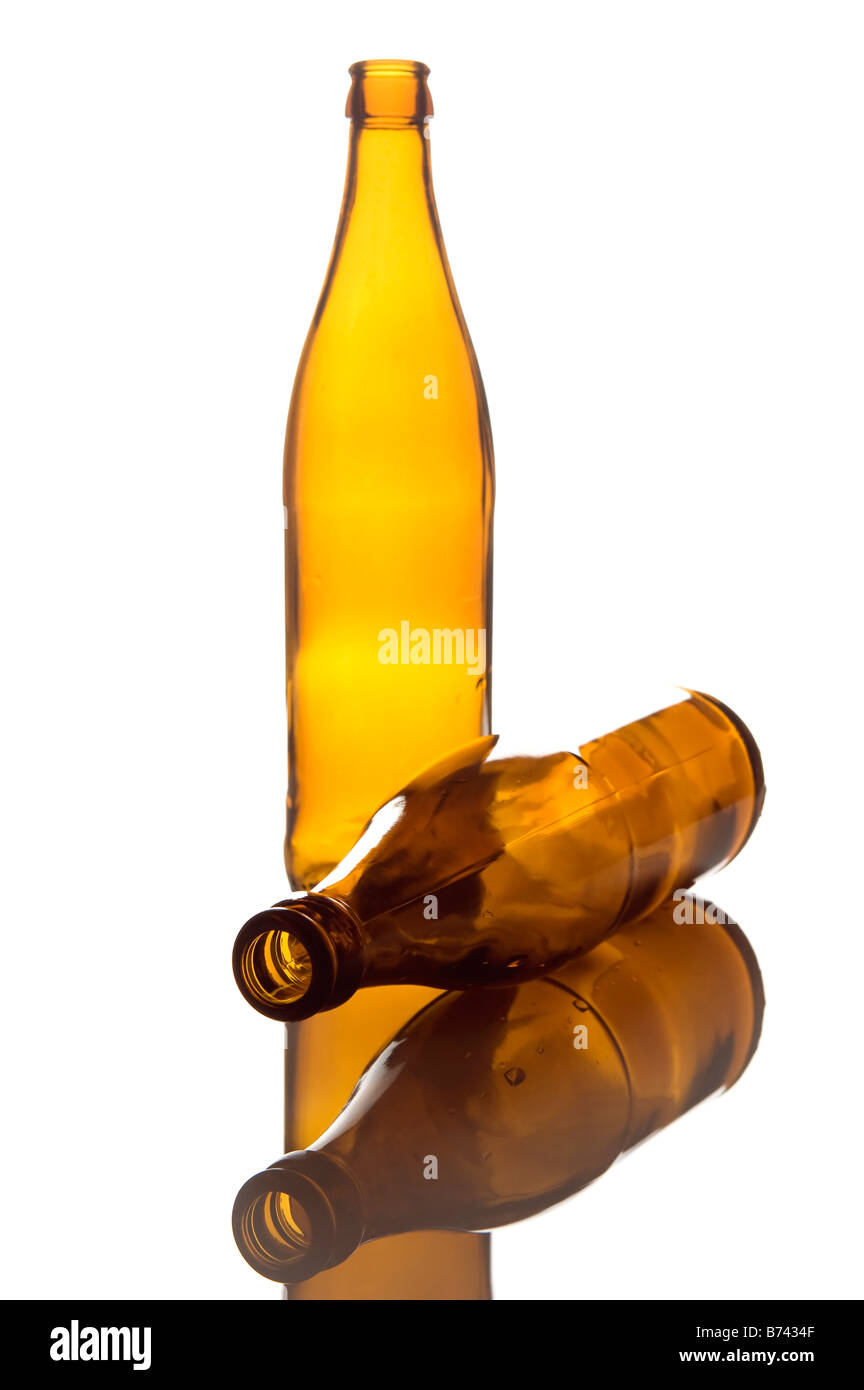 object on white Empty beer bottle Stock Photo - Alamy