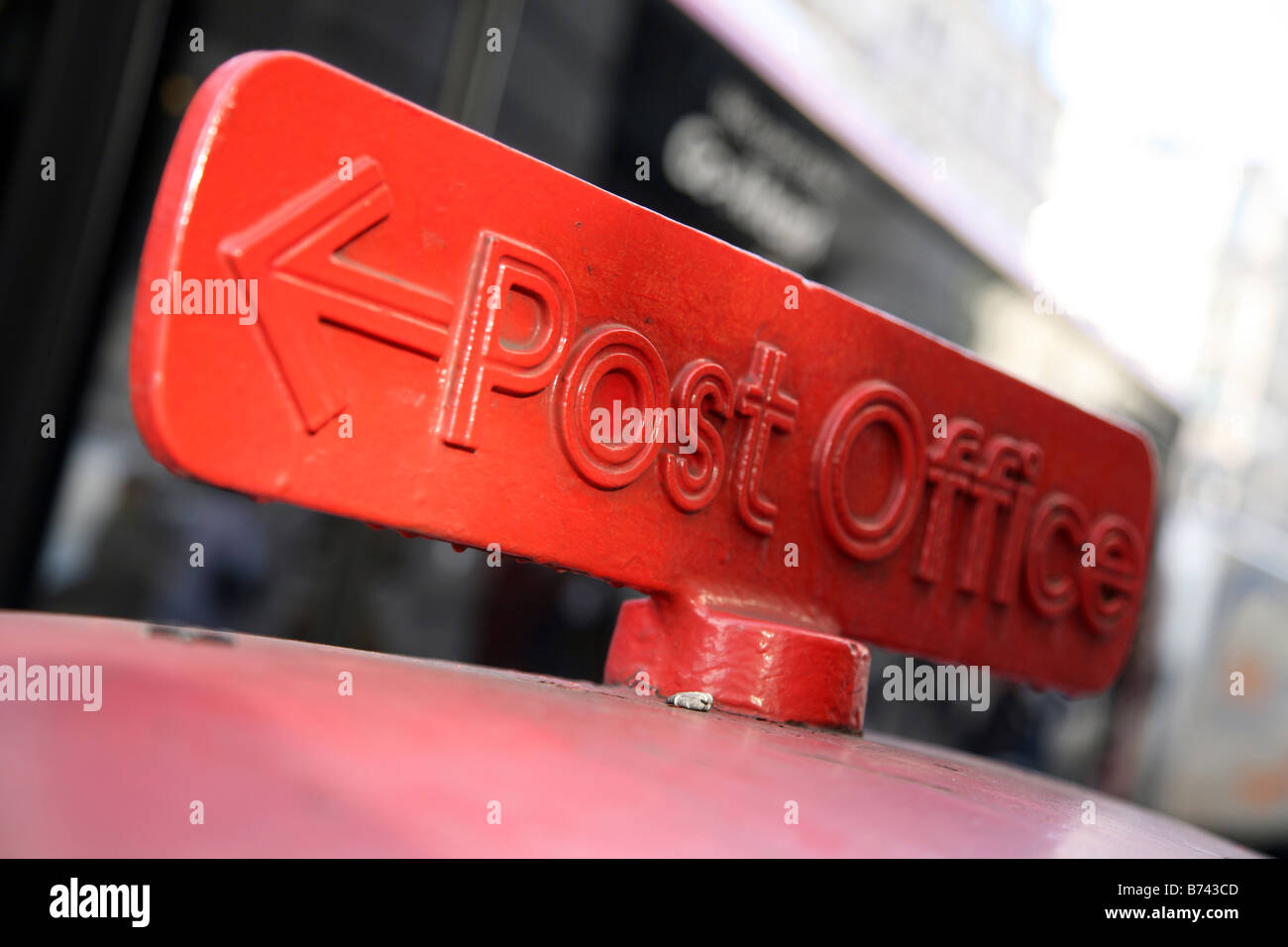 Post Office sign on top of a post box in Regent Street London Stock ...