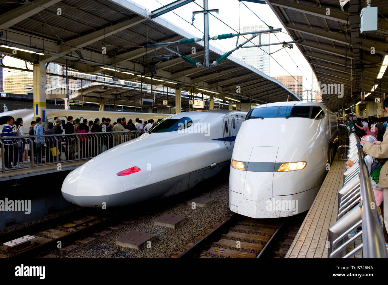 A 300 and 700 Series Shinkansen Train at Tokyo Station, Japan Stock ...