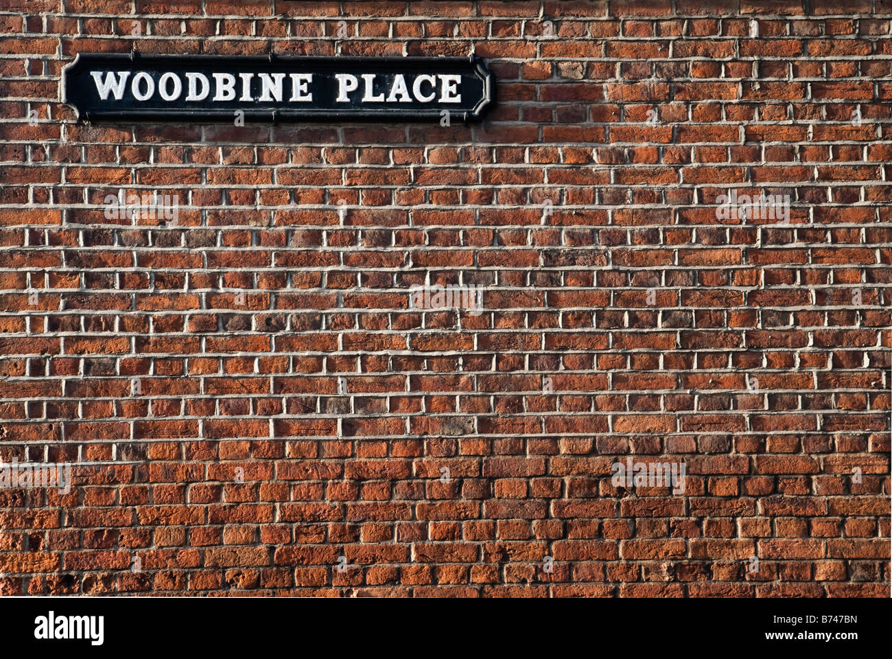 Woodbine Place street sign and brickwork Oxford England UK Stock Photo ...