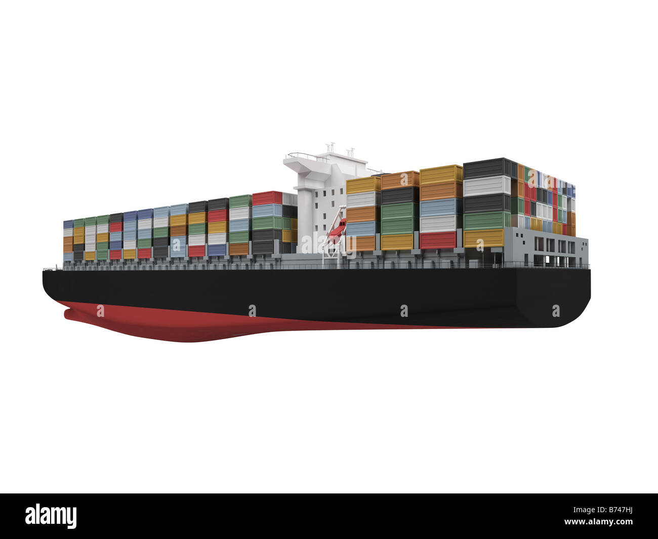 isolated container ship over white Stock Photo - Alamy