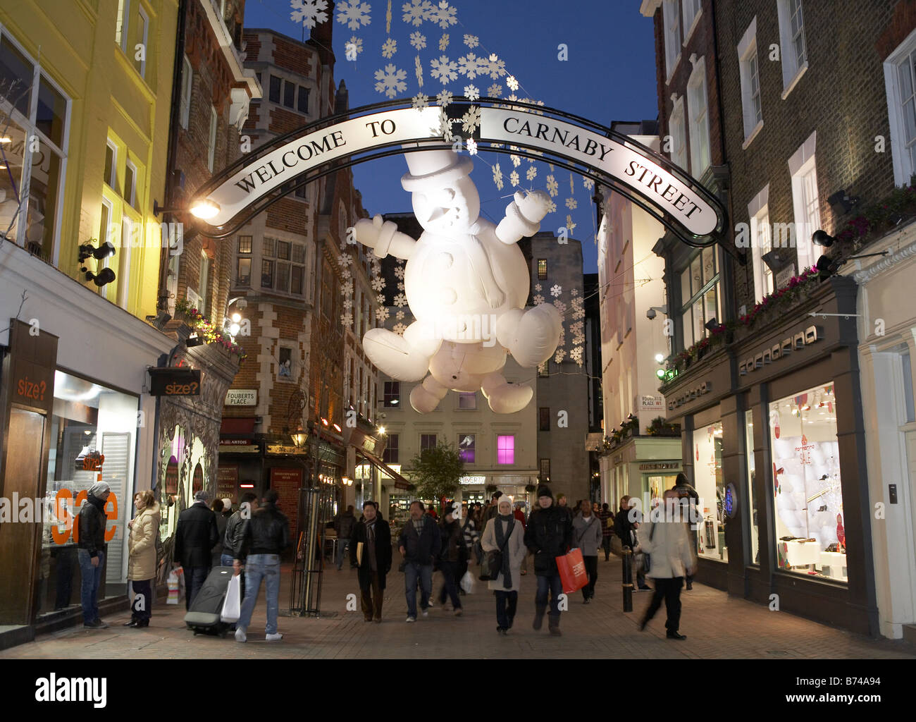 Giant Snowman In Carnaby Street London UK Europe Stock Photo - Alamy
