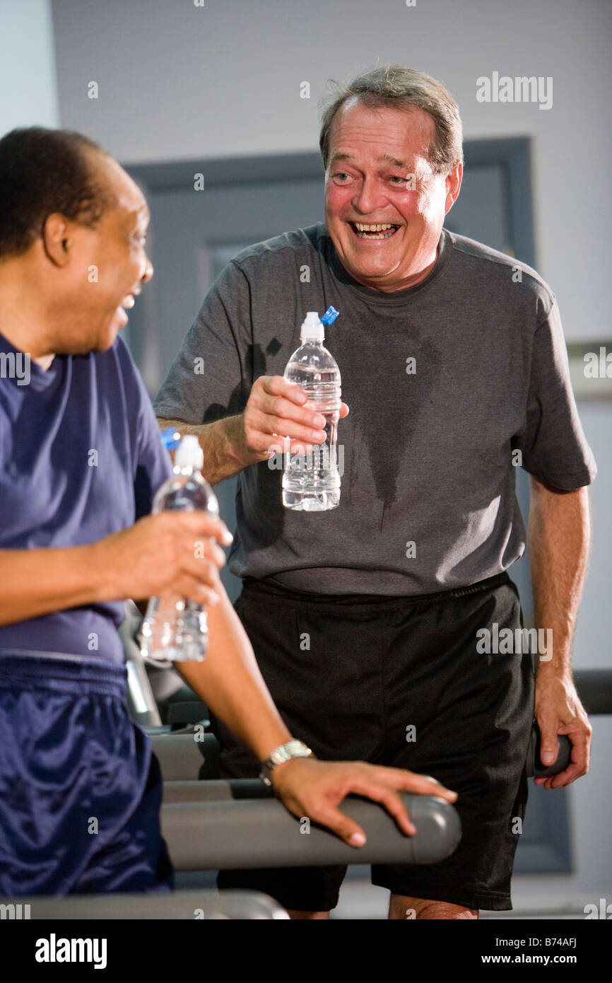 Senior friends drinking water hi-res stock photography and images - Alamy