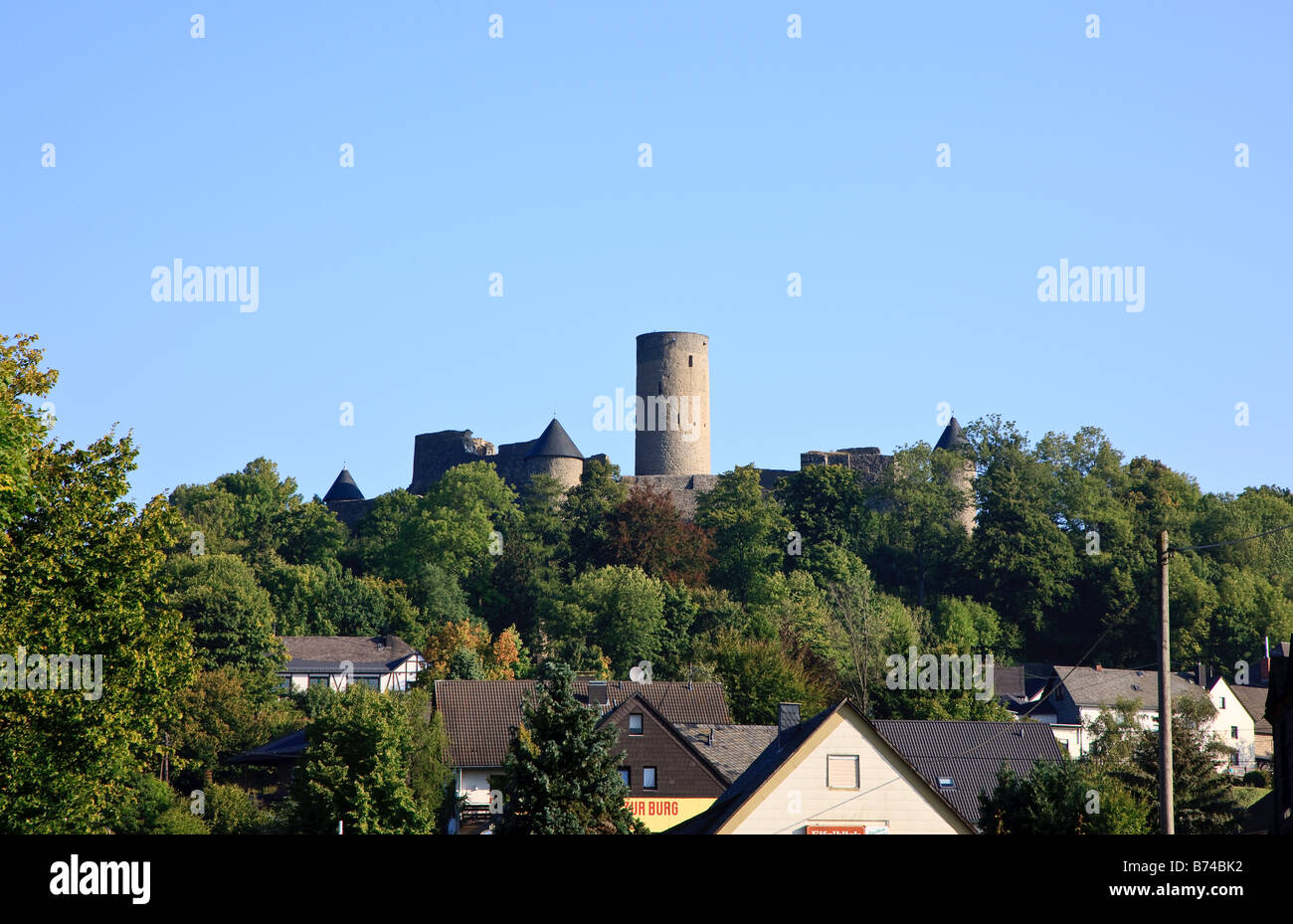Ruin of the Nürburg Castle in the middle of the Nürburgring in the city ...