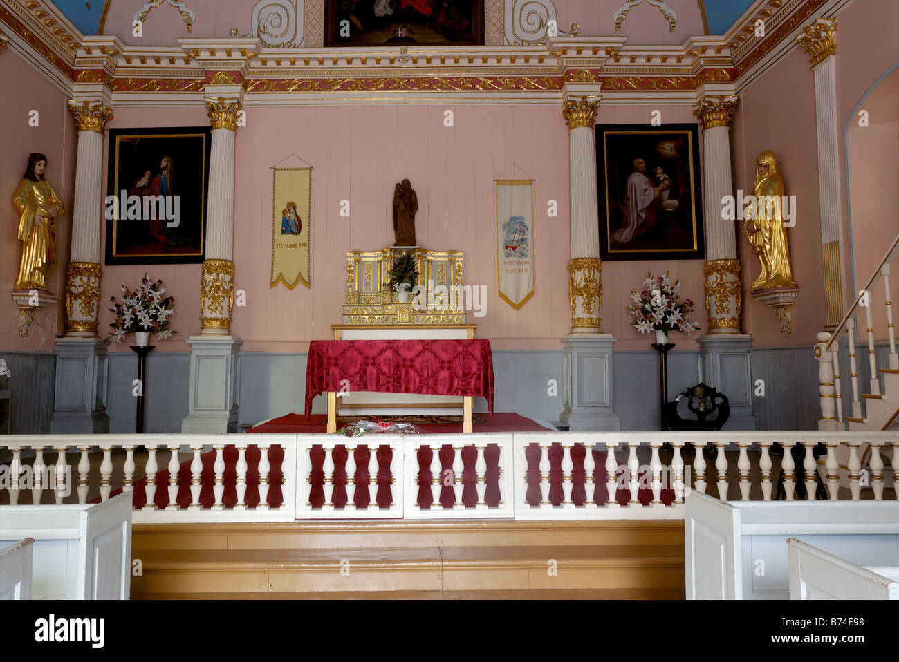 Inside the Memorial Church at Saint Anne de beaupre in Quebec Stock ...
