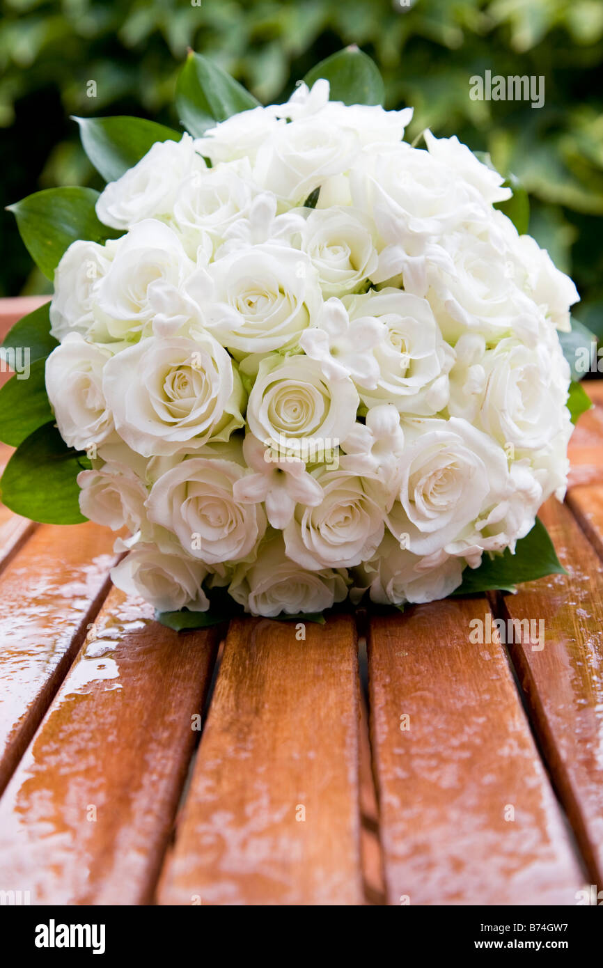Bouquet of cream roses Stock Photo - Alamy