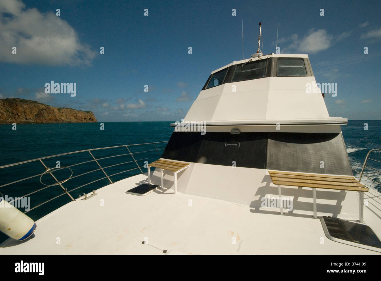 luxury fishing boat deck Stock Photo - Alamy