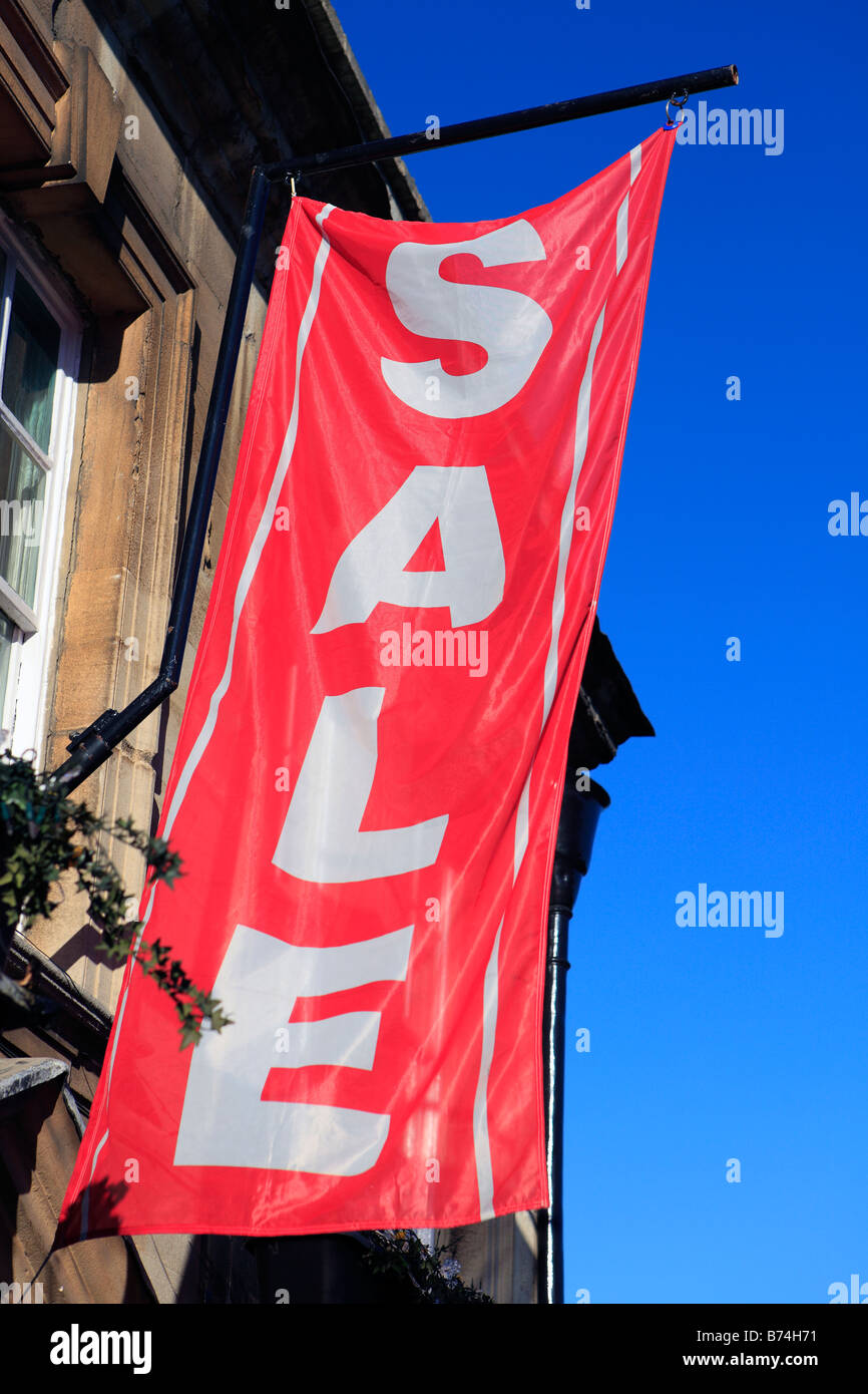 united kingdom oxfordshire burford a red sale sign Stock Photo - Alamy