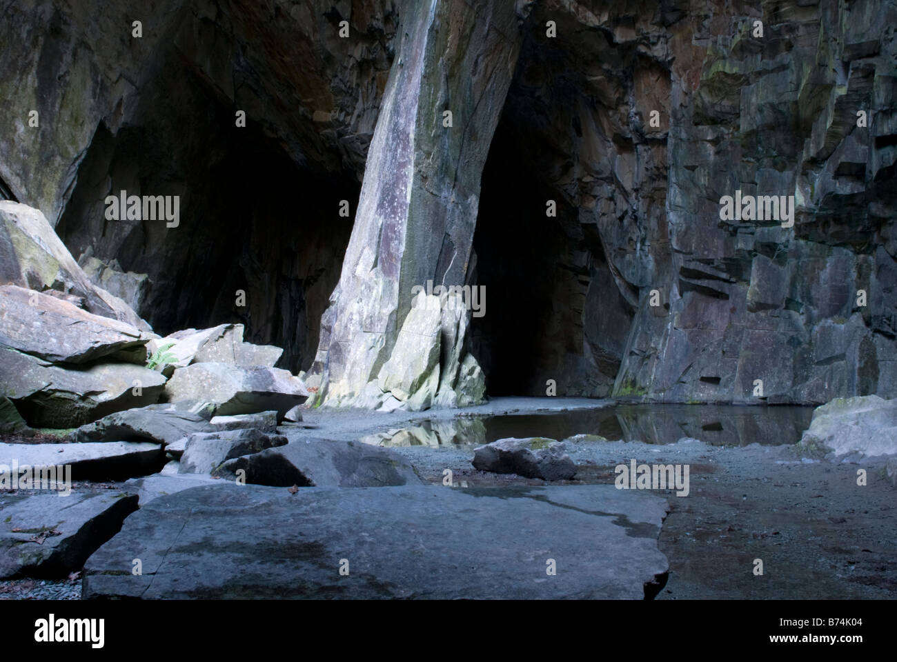 Cathedral Cavern a cave formed in disused slate quarry in Little ...