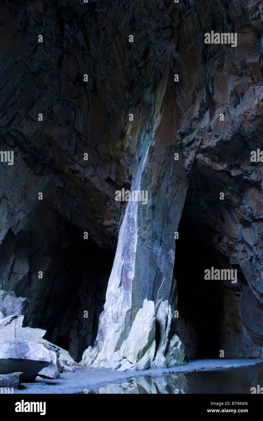 Cathedral Cavern a cave formed in disused slate quarry in Little ...