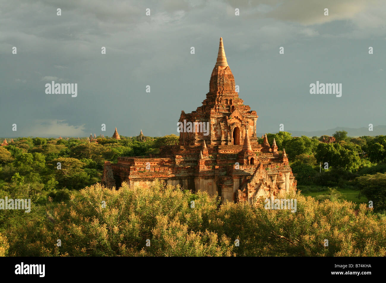 landscape in myanmar bagan temple background Stock Photo - Alamy