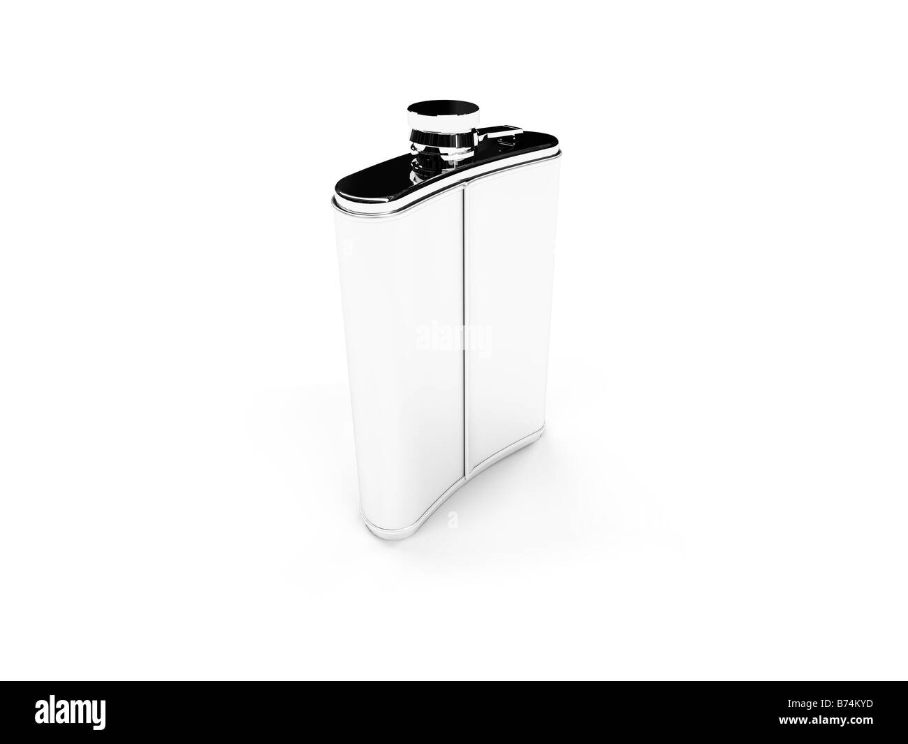 isolated pocket metal flask over white Stock Photo - Alamy