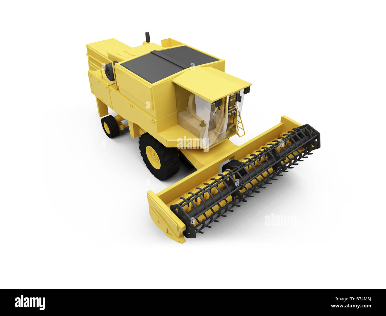 isolated combine harvester on a white background Stock Photo - Alamy