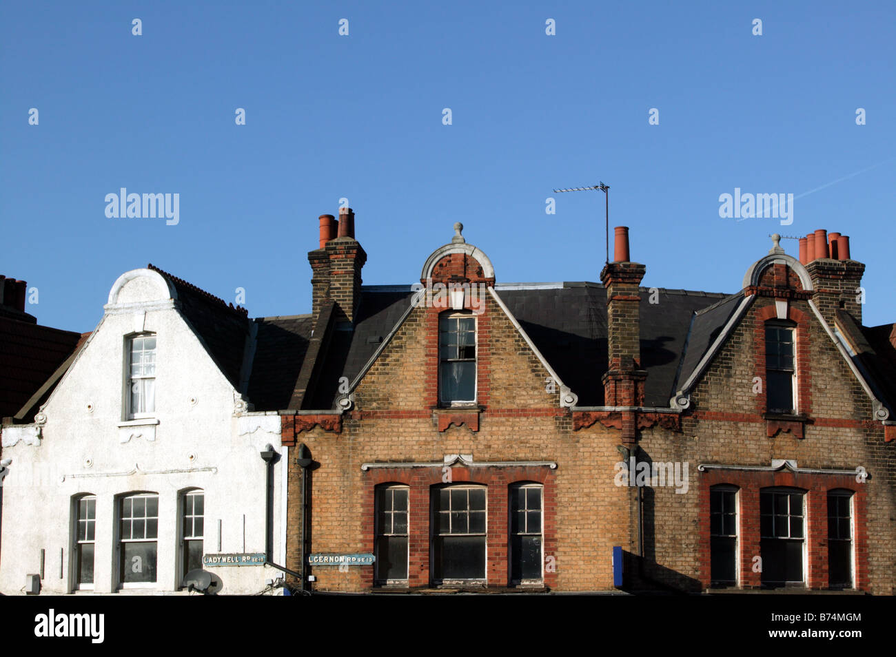 Shops architecture ladywell lewisham houses terrace old sky blue hi-res ...