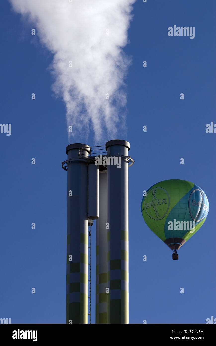 Emissions from the chimney of a commercial waste disposal incinerator ...