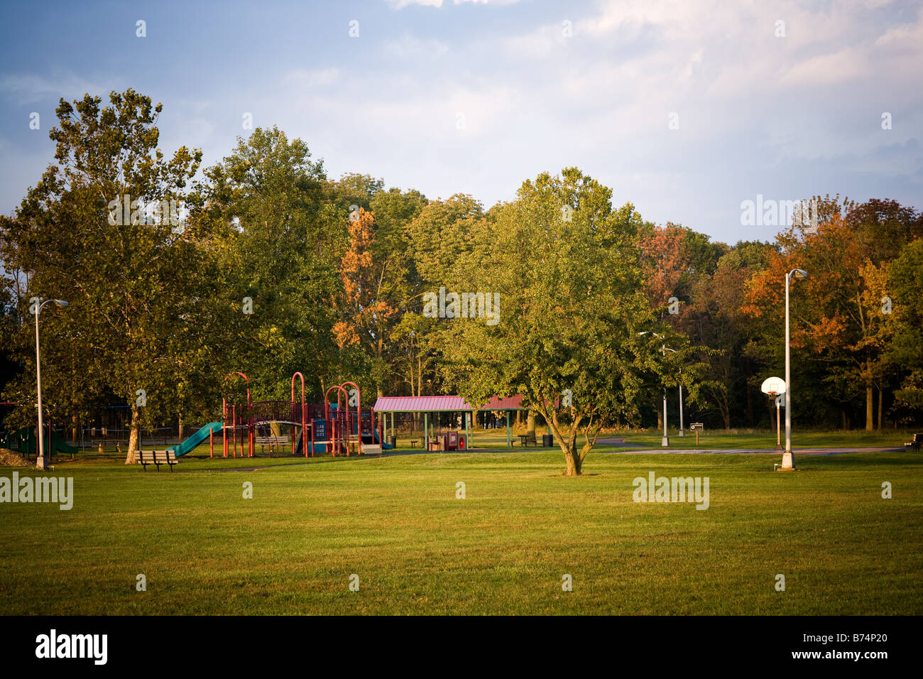 An empty playground in a park Stock Photo - Alamy