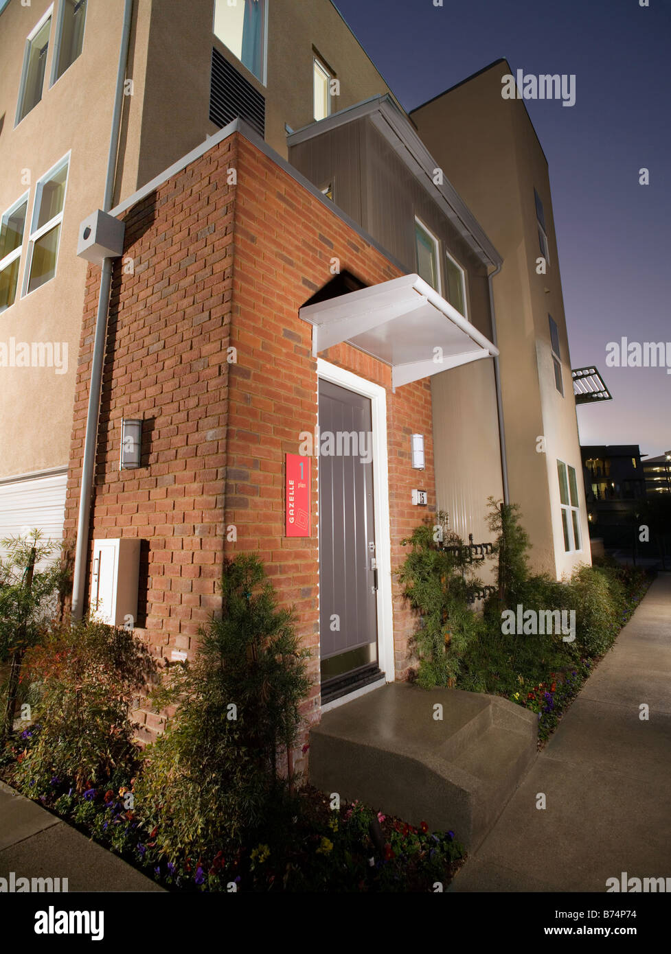 Exterior view of loft style homes Stock Photo - Alamy