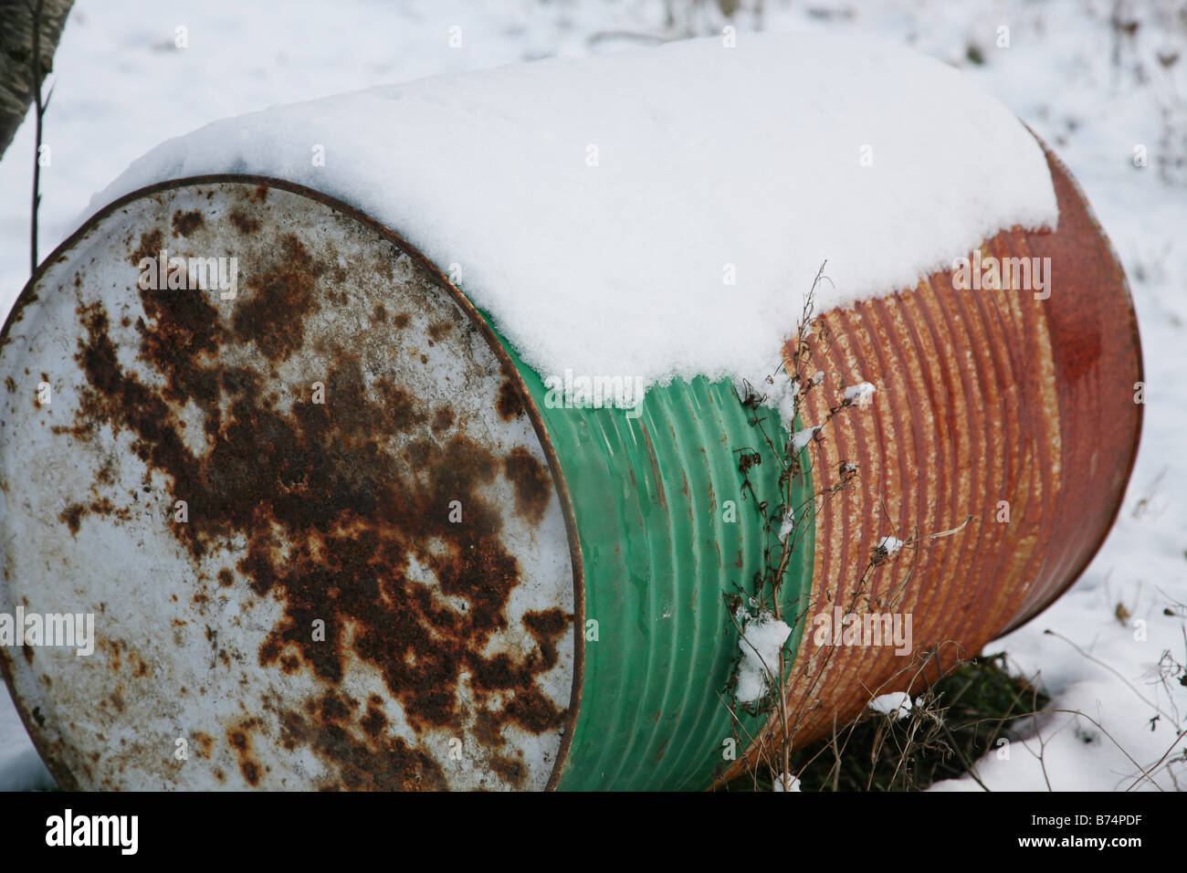 A Barrel lying in the show Stock Photo - Alamy