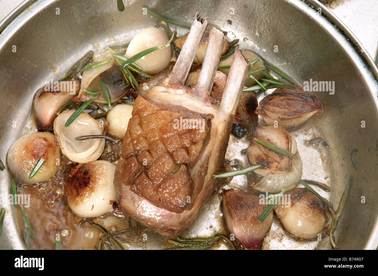 pan fried rack of lamb Stock Photo - Alamy