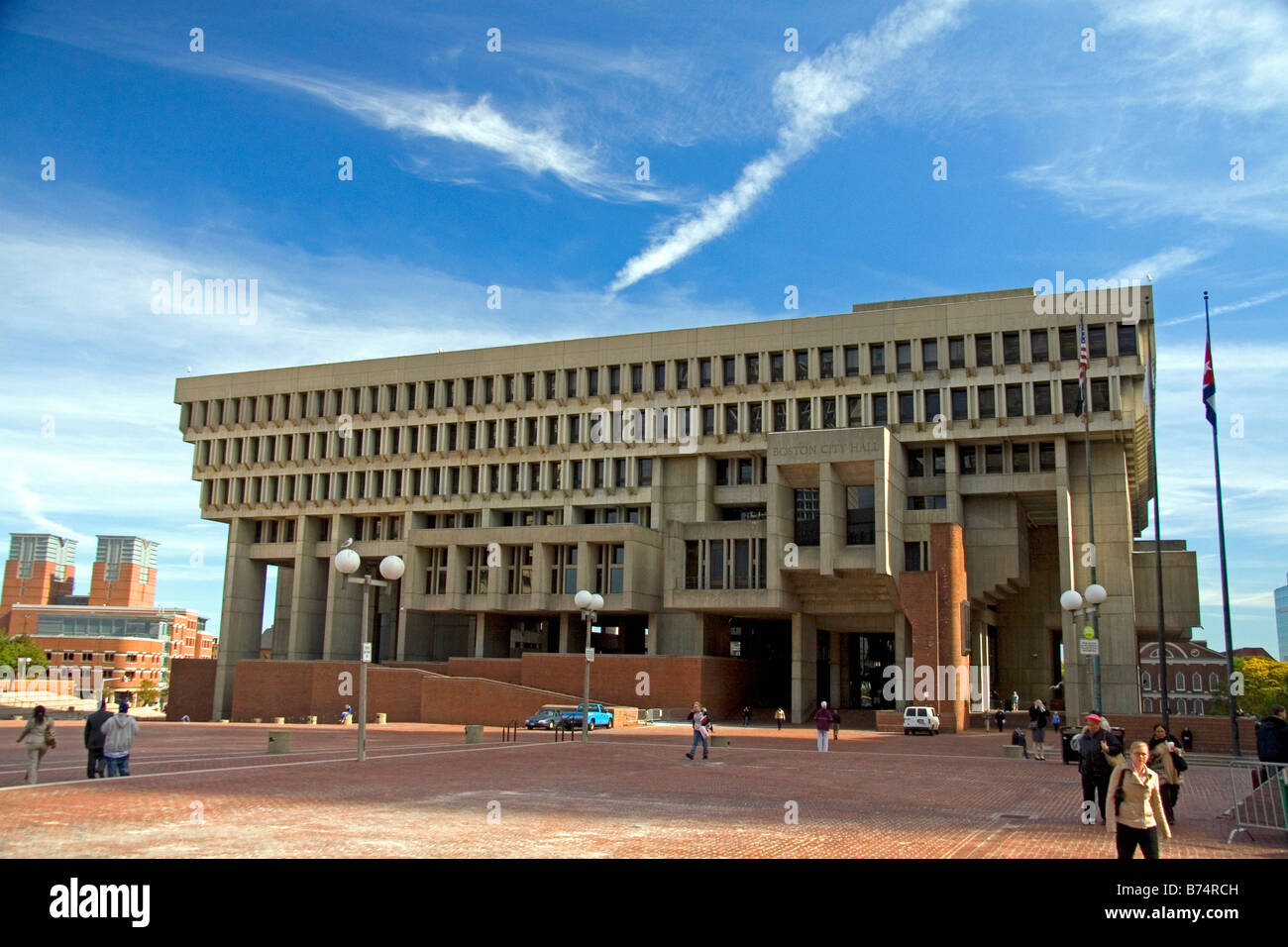 Boston City Hall located in Government Center plaza in downtown Boston ...