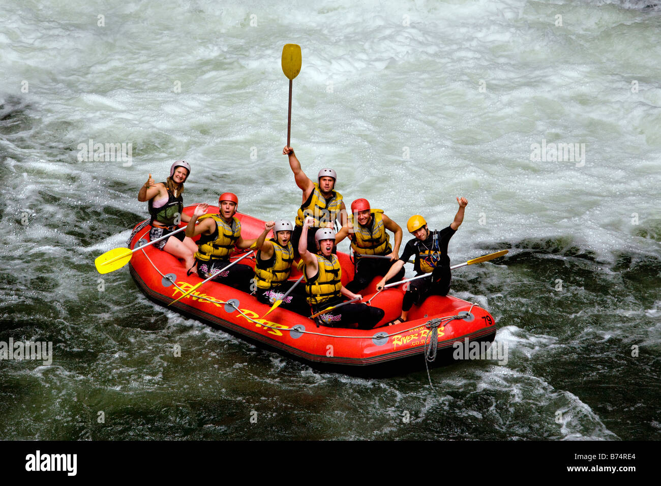 New Zealand, North Island, Rotorua, Rafting in the Kaituna River Stock ...