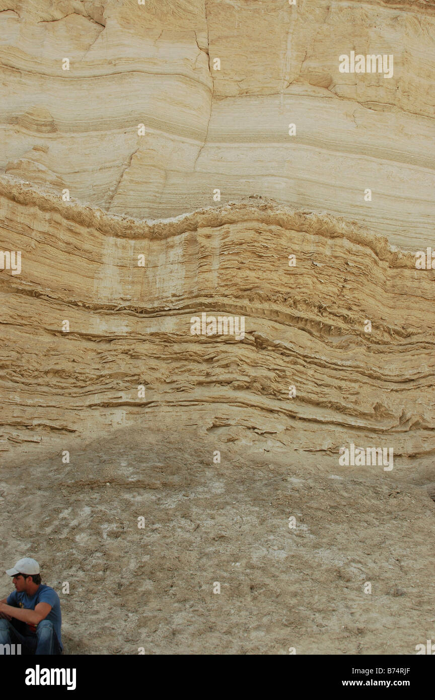 Israel Sodom near the southern part of the Dead Sea Sandstone ravine ...