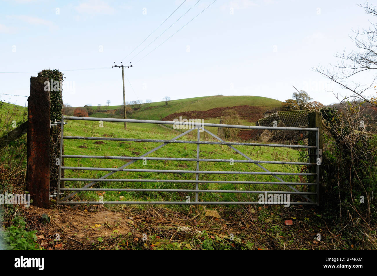 Metal Farm Gate Cotswolds Stock Photo - Alamy