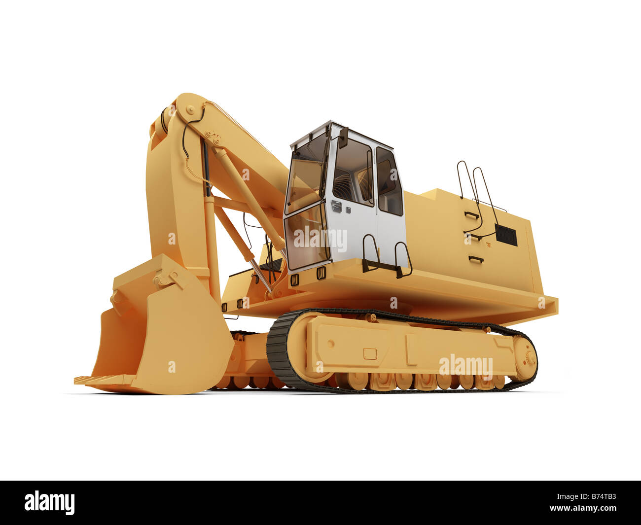 isolated steam shovel bulldozer on a white background Stock Photo - Alamy