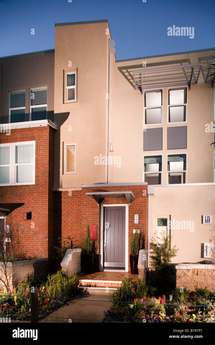 Exterior view of loft style homes Stock Photo - Alamy