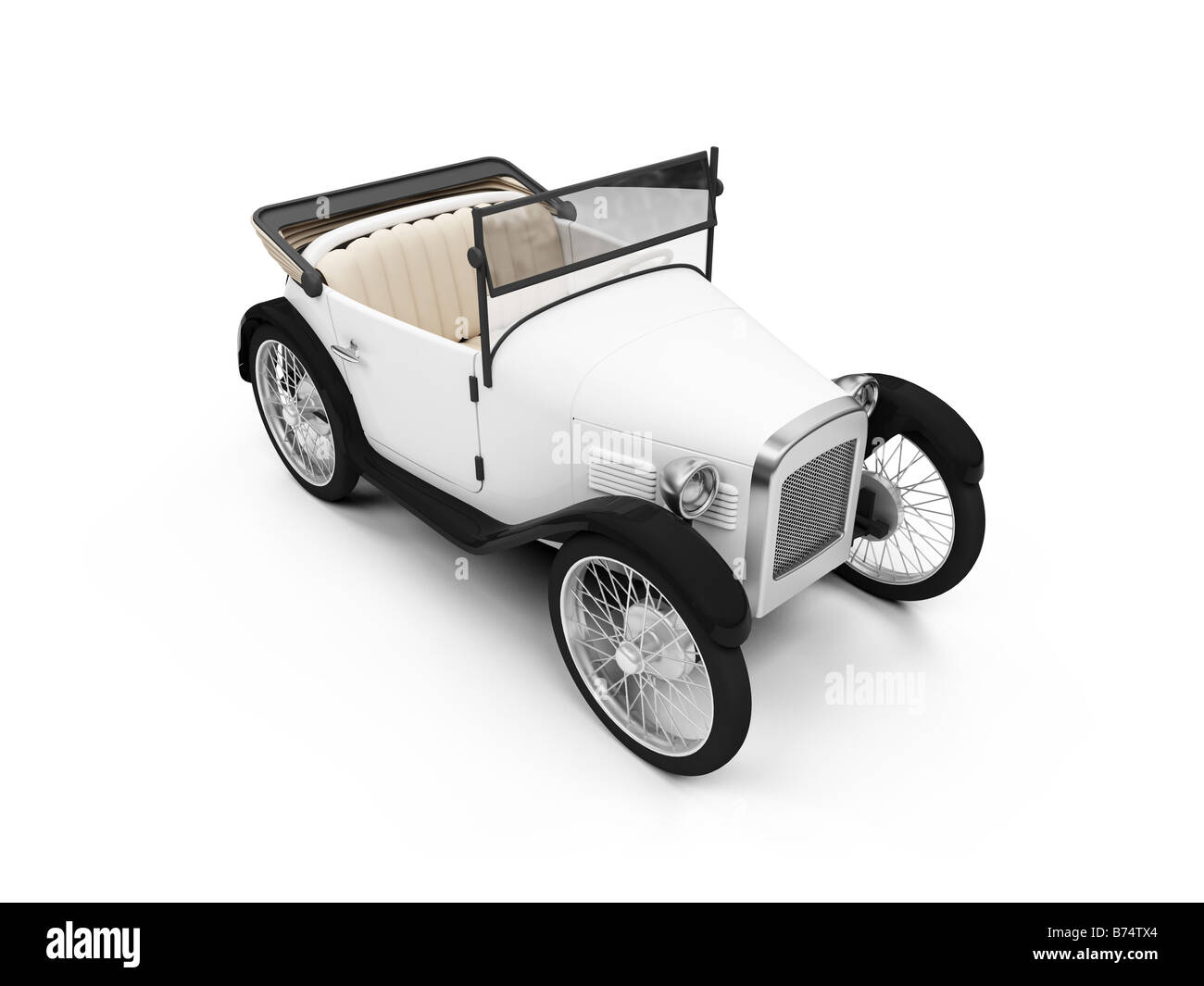 isolated white Old fashioned retro car over white Stock Photo - Alamy