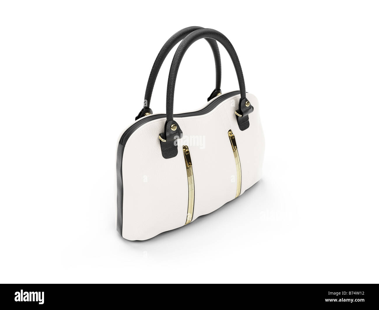 isolated white satchel on a white background Stock Photo - Alamy