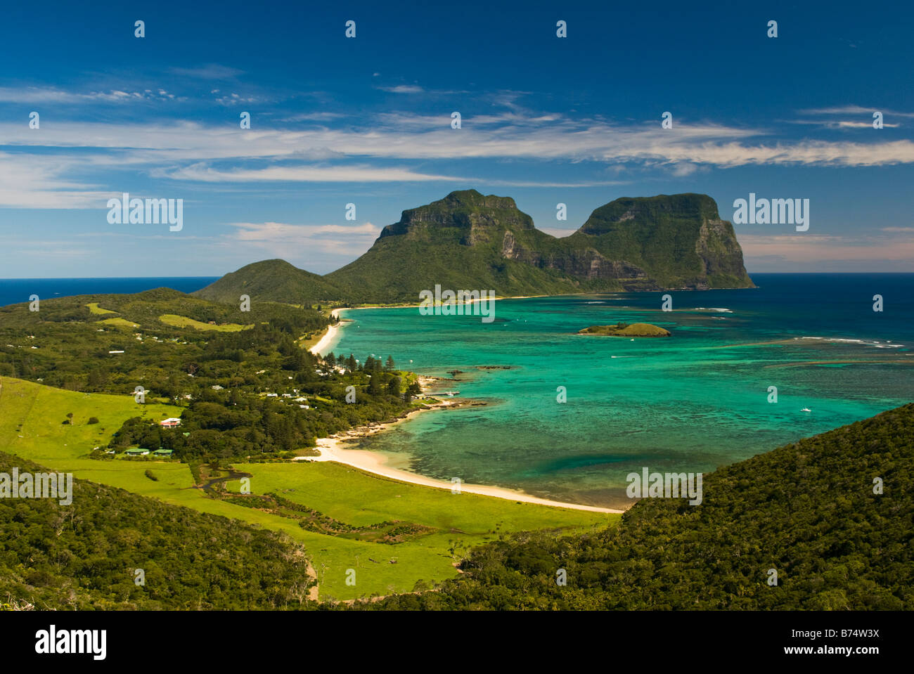 "Aerial view of island, Lord Howe Island, Australia Stock Photo - Alamy