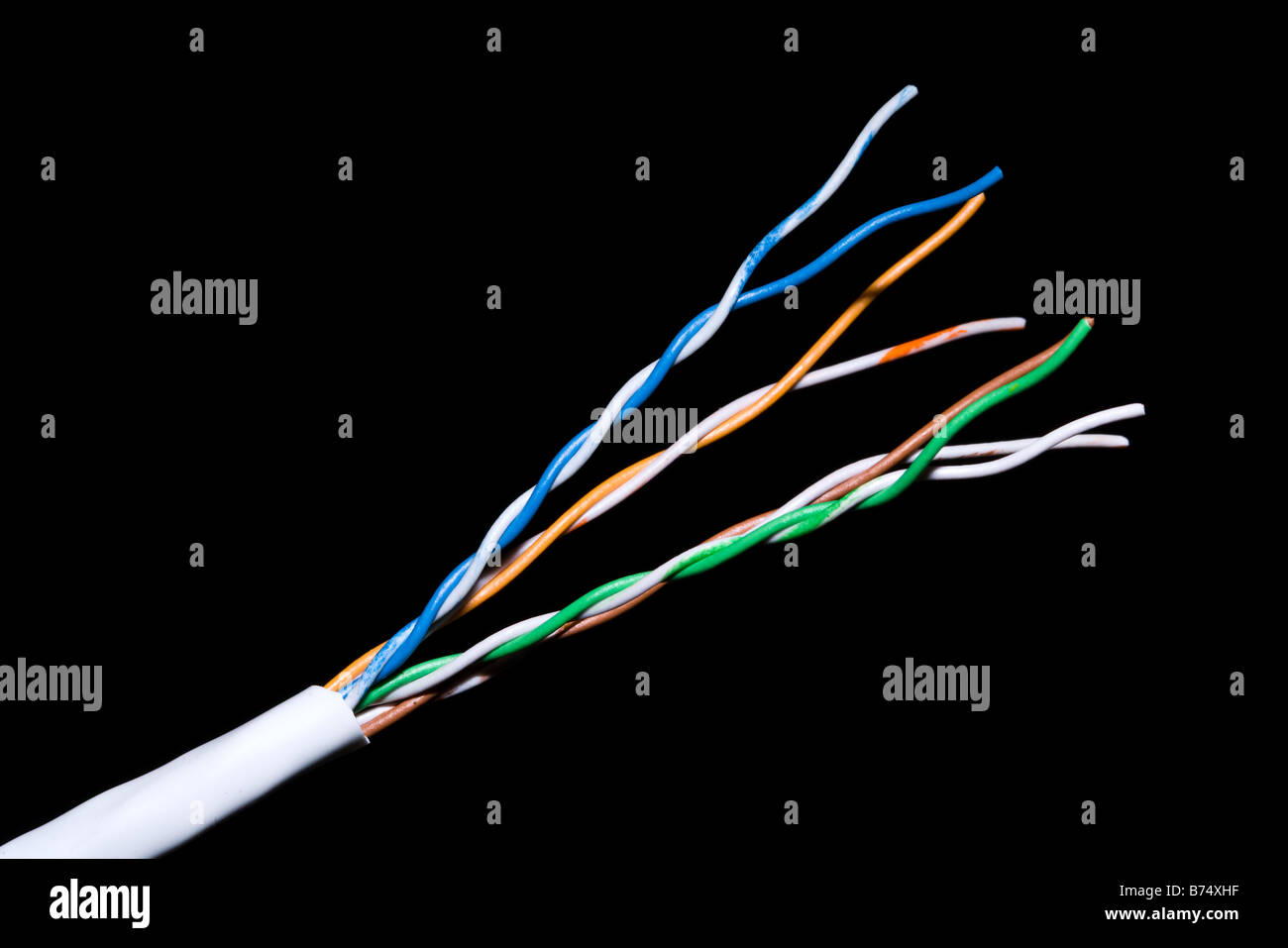 Close up photo of CAT 5 wire Stock Photo - Alamy