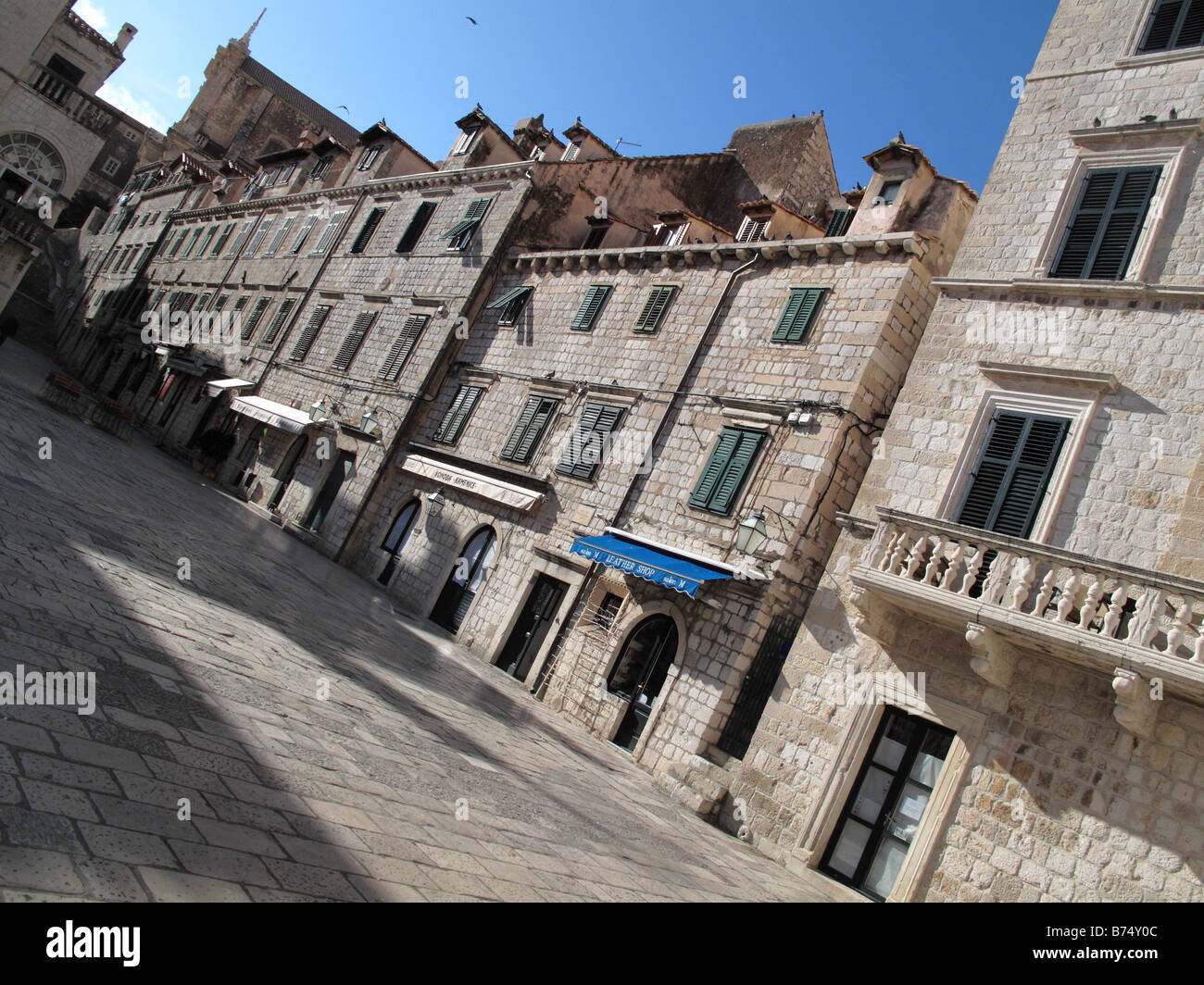 A view of the old buildings in the city walls of the old town of ...