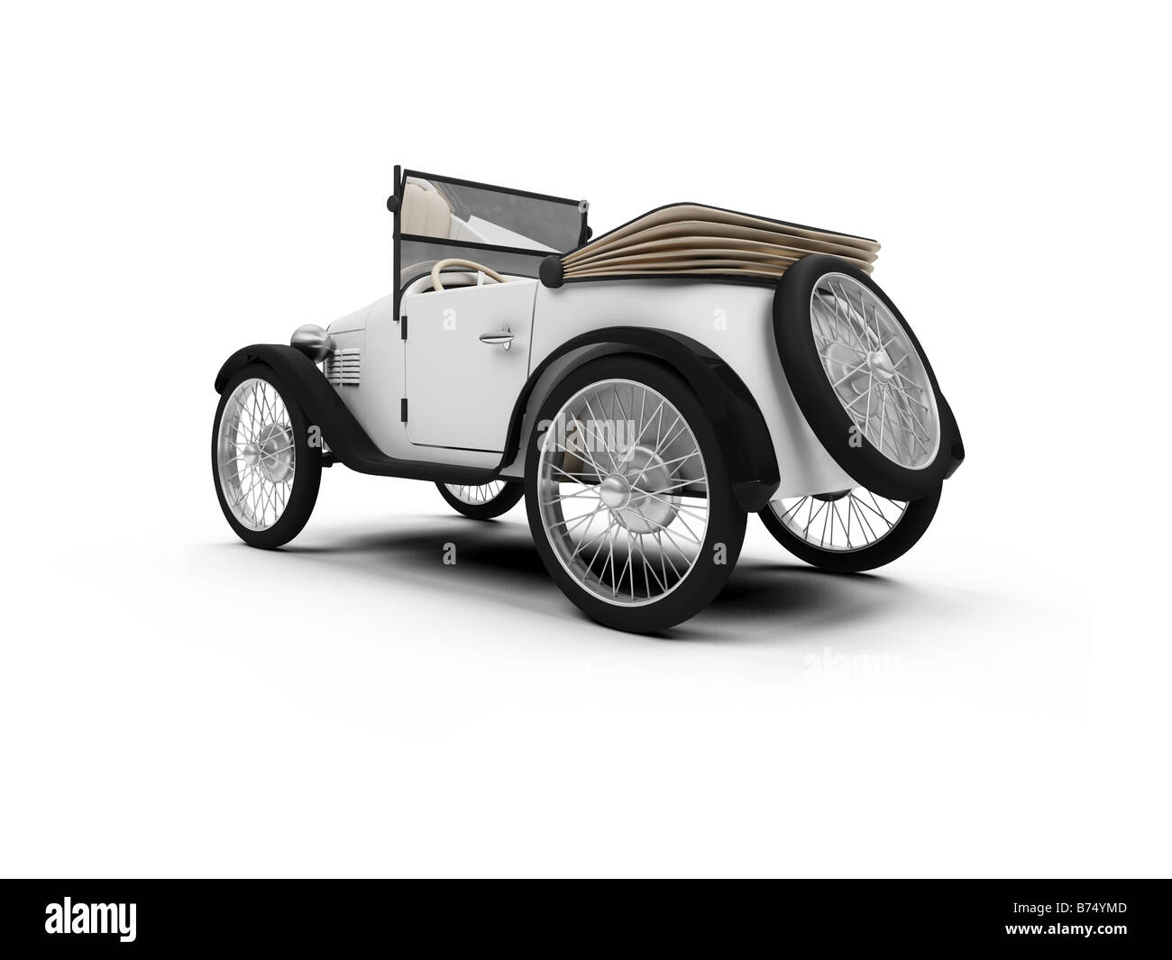 isolated white Old fashioned retro car over white Stock Photo - Alamy