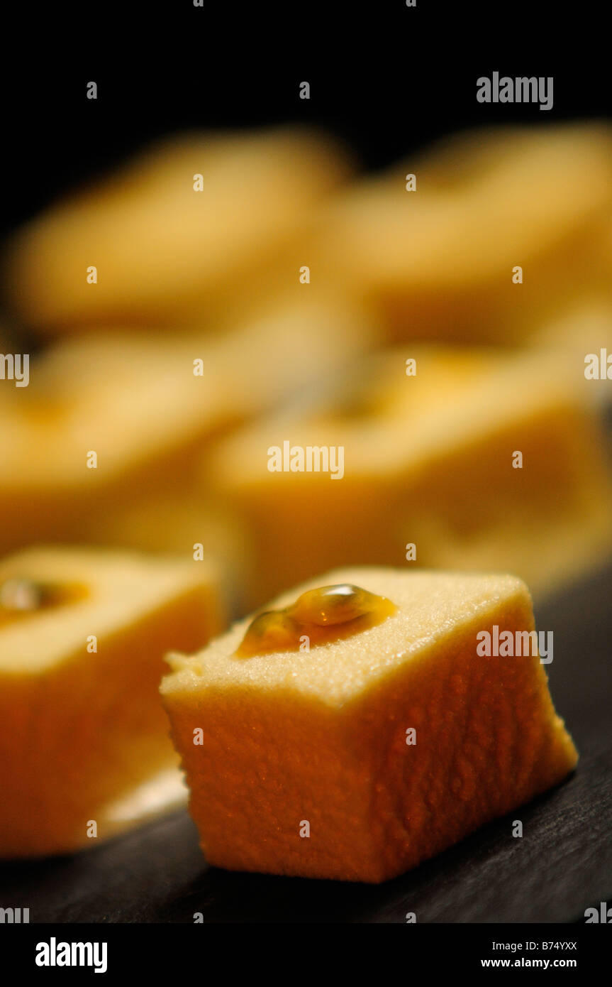 Fine Dining Restaurant Food - Passion Fruit Sponge Cake Stock Photo - Alamy