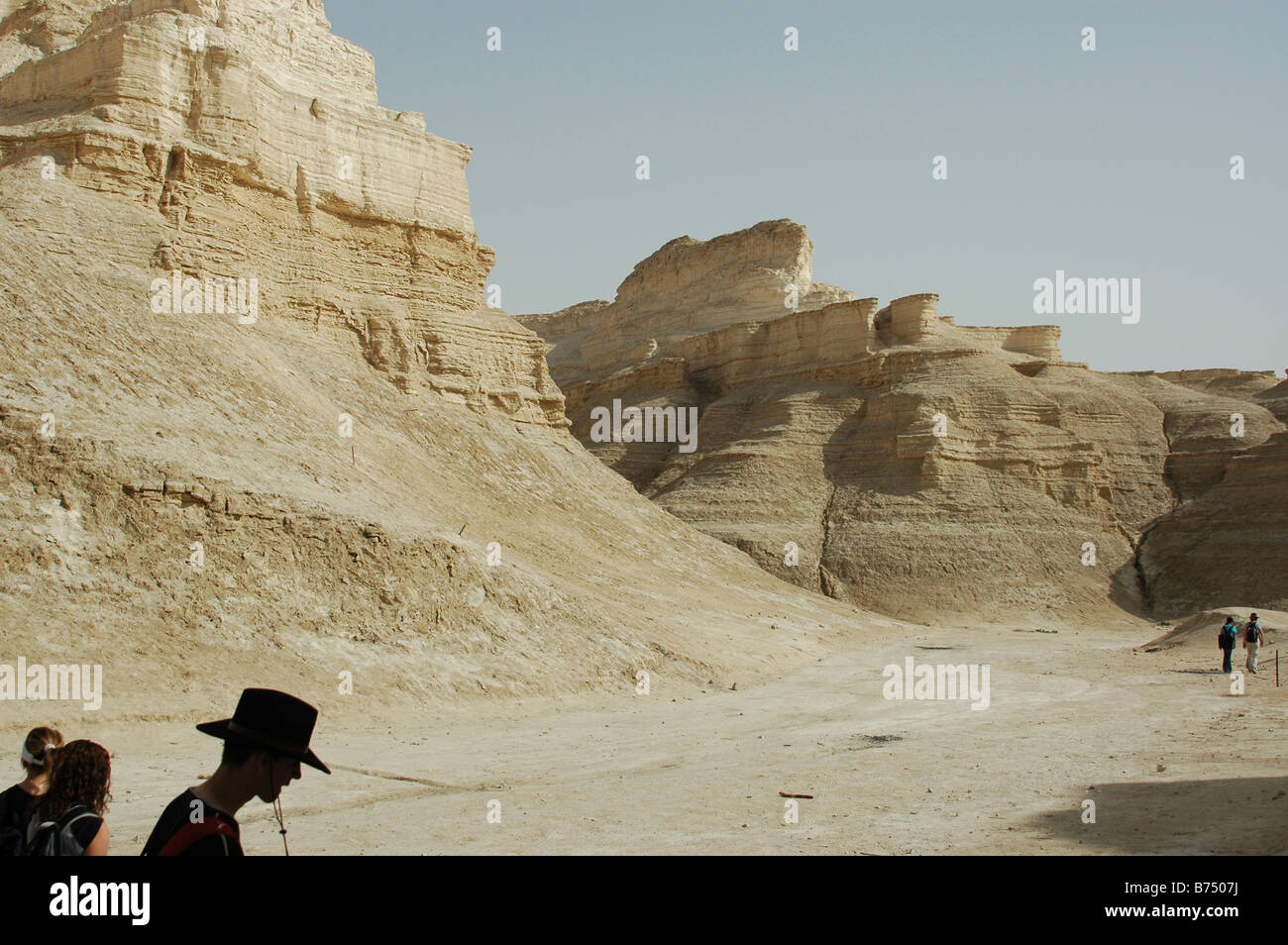 Israel Sodom near the southern part of the Dead Sea Sandstone ravine ...