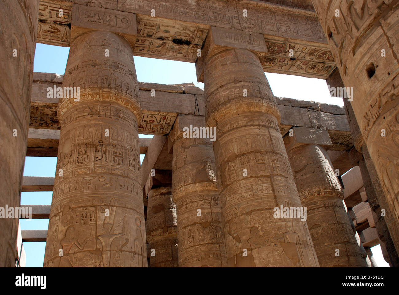 Luxor Temple Pillars Stock Photo - Alamy
