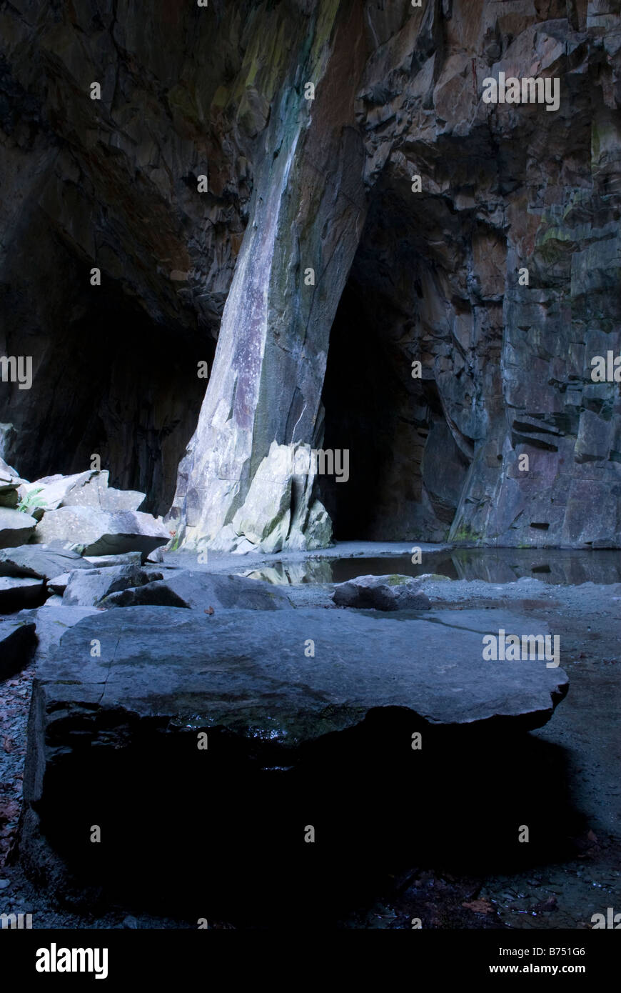 Cathedral Cavern a cave formed in disused slate quarry in Little ...