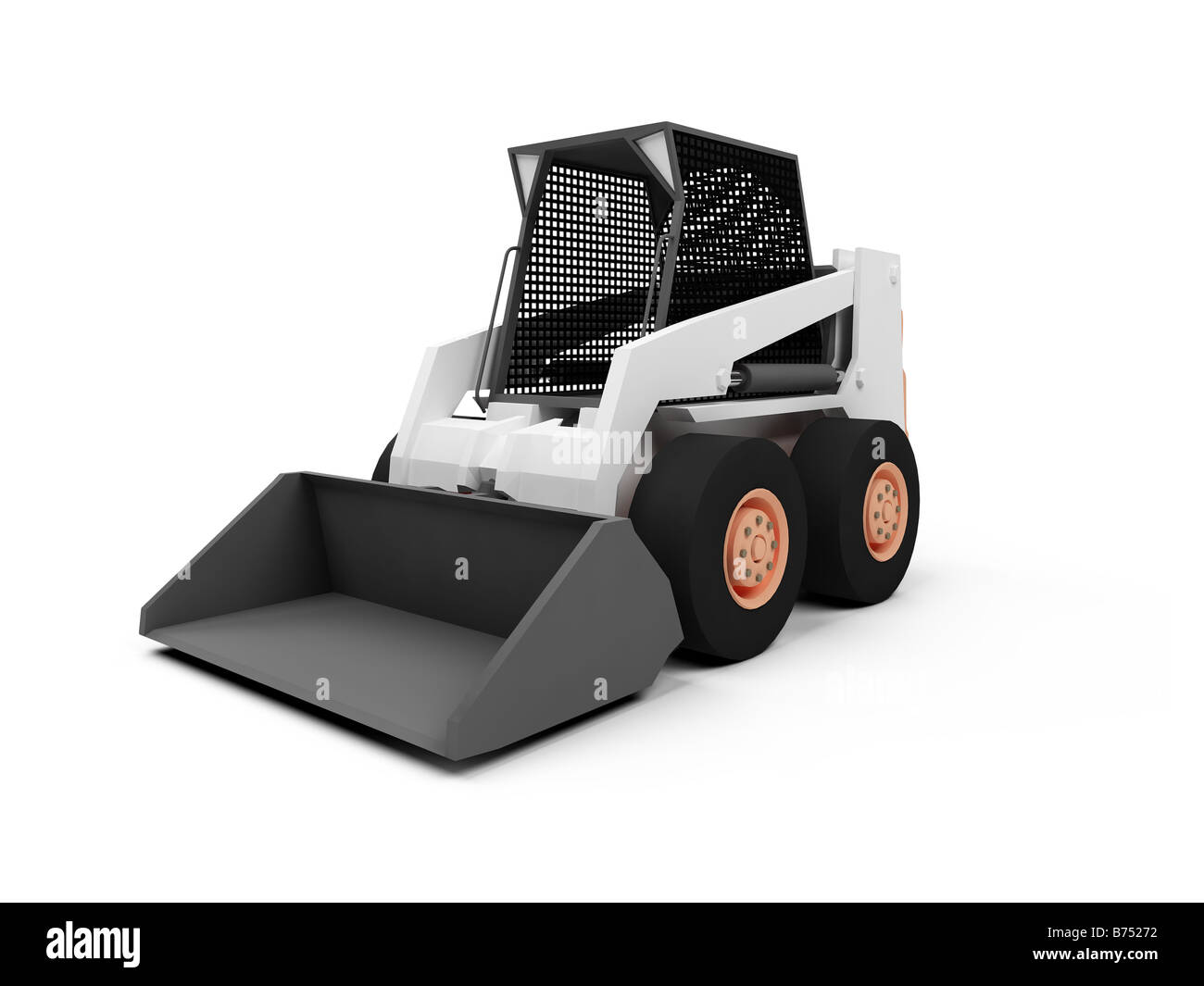 isolated skid steer loader on a white background Stock Photo - Alamy
