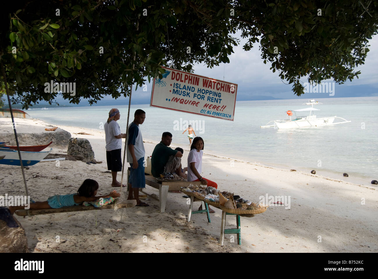 Beach shell stall, Dumaluan Beach Resort, Panglao Island, Bohol ...
