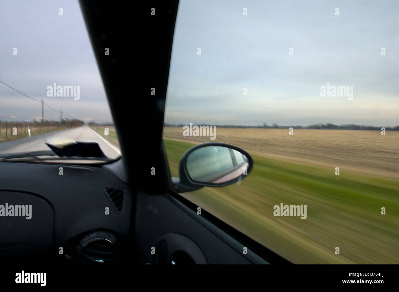 panoramic view from the window of a moving car Stock Photo - Alamy