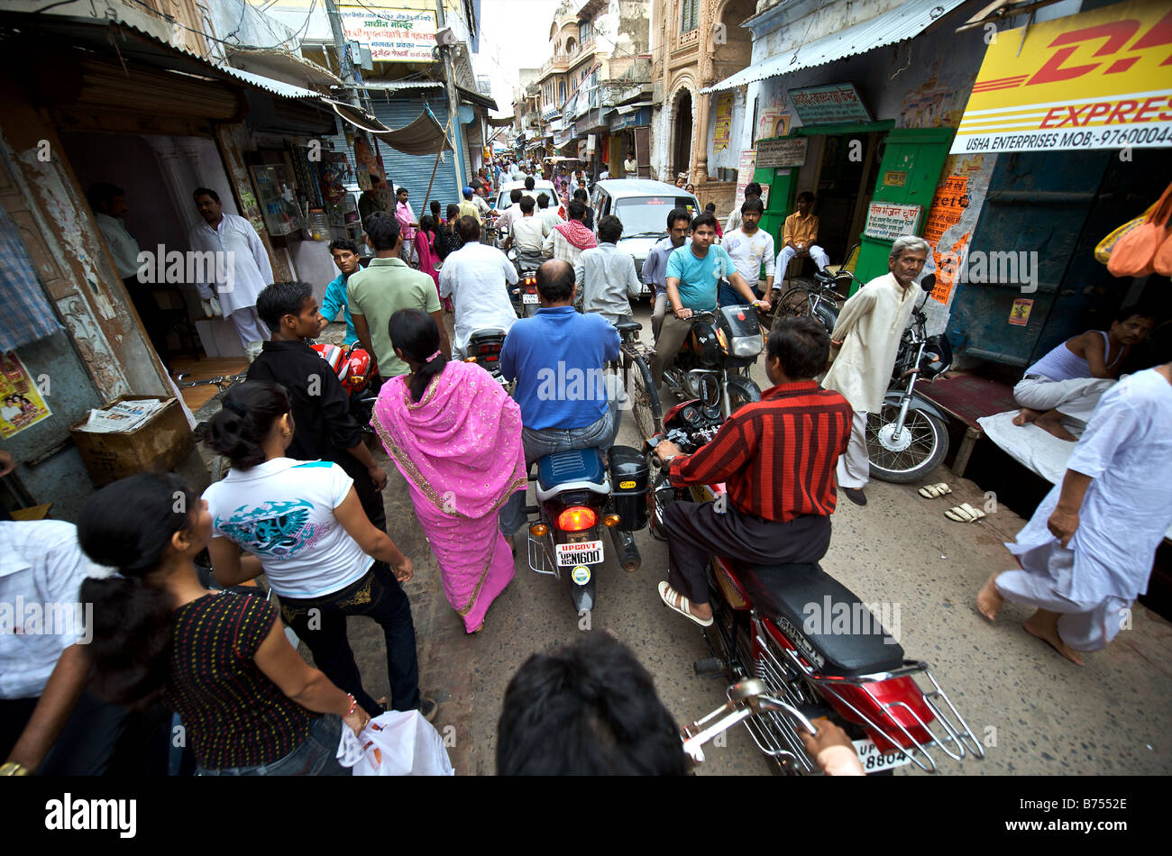 India Vrindavan a streetscene Stock Photo - Alamy