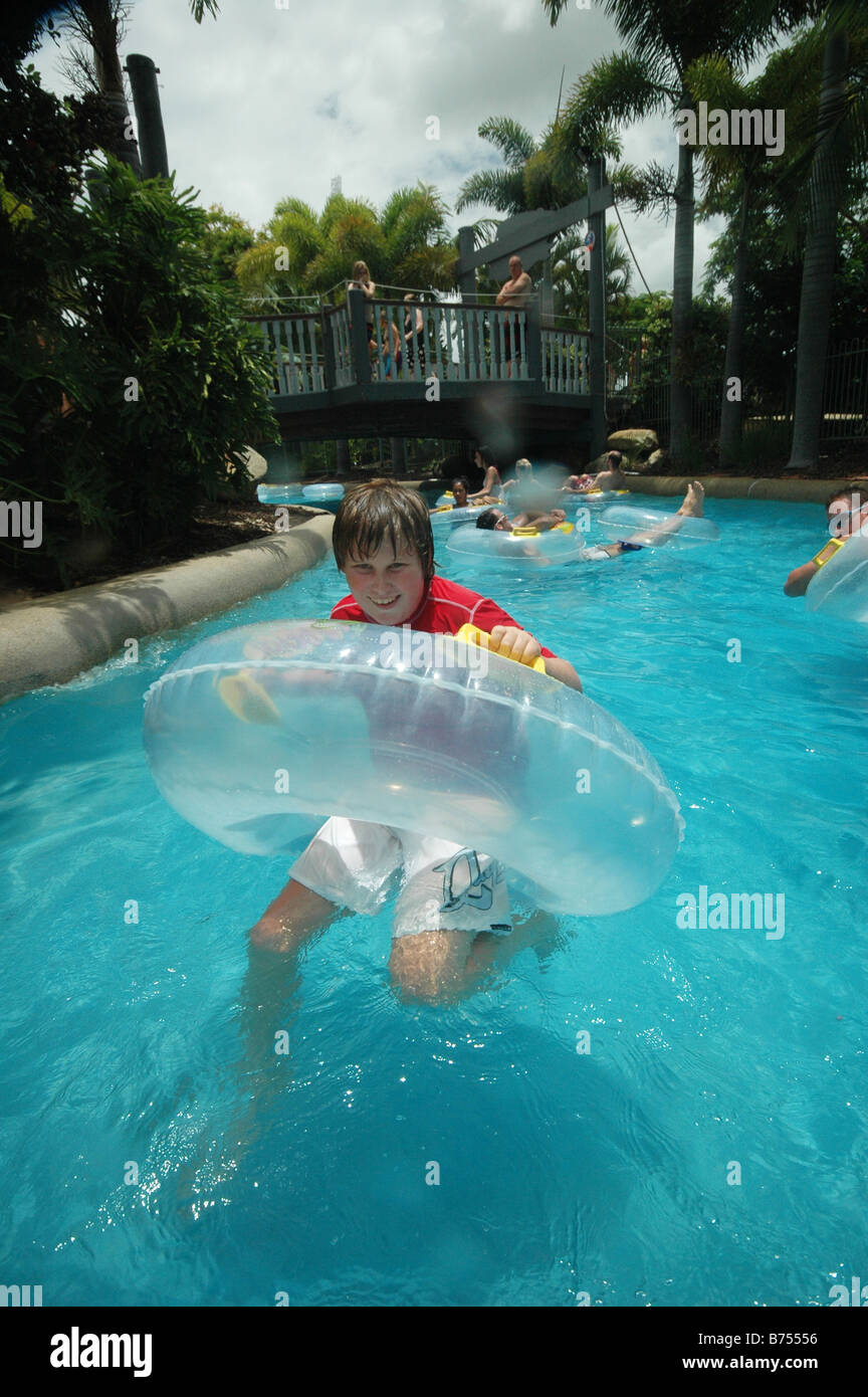floating tube ride theme park Stock Photo - Alamy