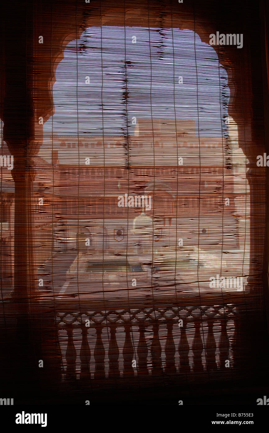 junagarh red fort view through reed blinds in bikaner Stock Photo - Alamy