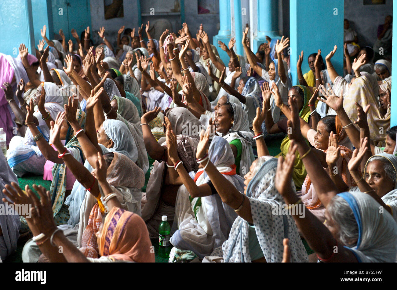 India Vrindavan the Sri Bagwan Bhajan Ashram for Widows Stock Photo - Alamy